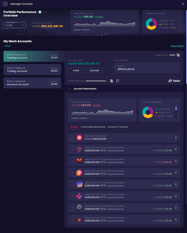 Managing your investment portfolio - Mesh